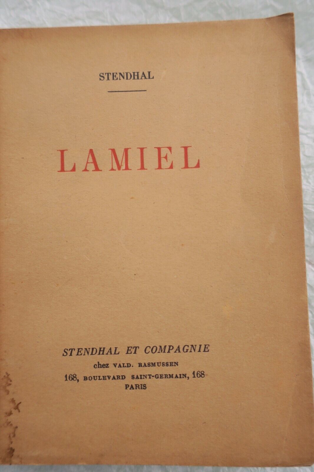 STENDHAL Lamiel 1926 - Les Livres Anciens
