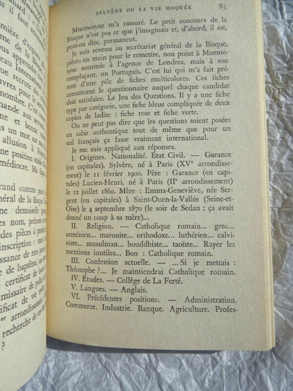 SALMON André Sylvère ou la vie moquée Gallimard blanche - Les Livres ...