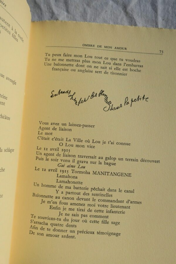 APOLLINAIRE (Guillaume). Ombre de Mon Amour/Picasso - Les Livres Anciens APOLLINAIRE (Guillaume). Ombre de Mon Amour/Picasso - Les Livres Anciens